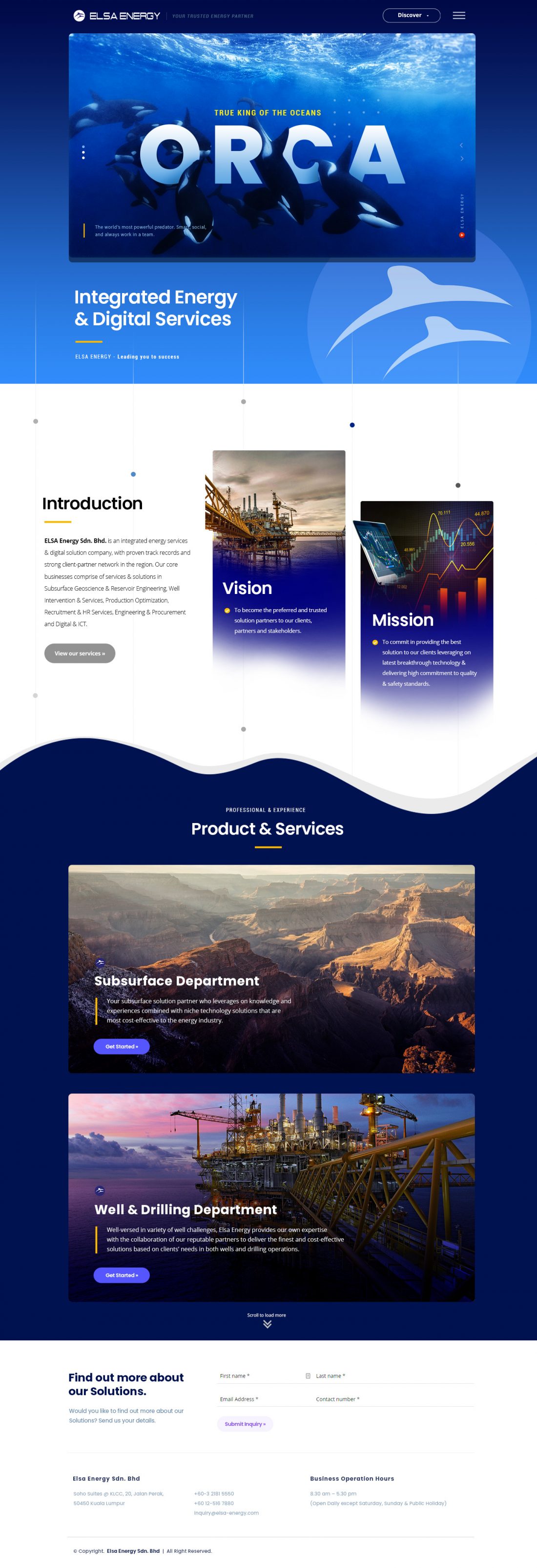 Web Design Service for Elsa Energy Sdn Bhd